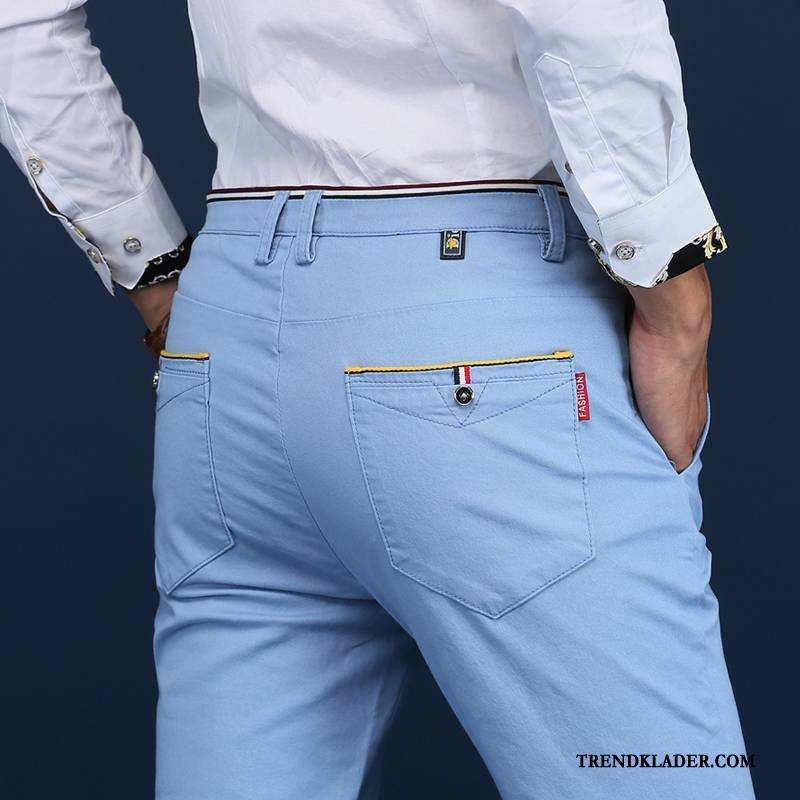 Byxor Herr Trend Sommar Rakt Ny Business Lösa Vit Svart Butik