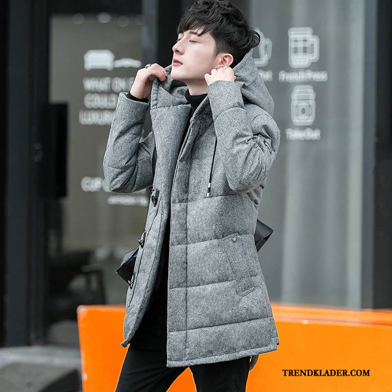 Dunjacka Herr Bomull Jacka Vinter Ny Personlighet Kappor Rockar Slim ...