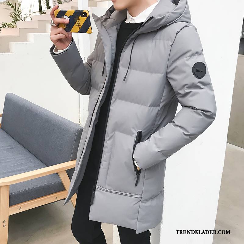 Dunjacka Herr Bomull Jacka Vinterkläder Trend Lång Bomullskläder Slim ...