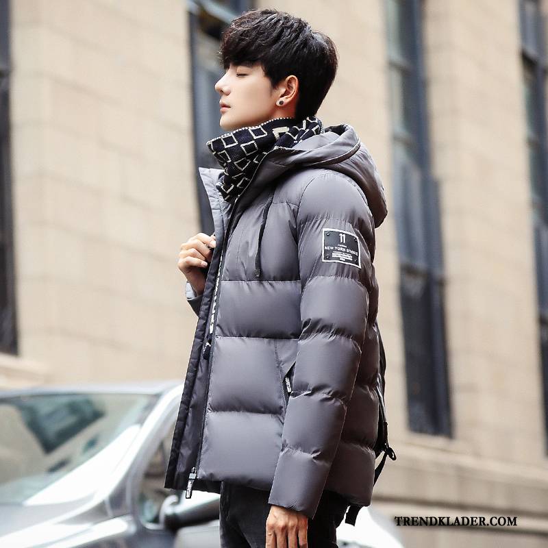 Dunjacka Herr Vinter Tjock Kashmir Kappor Rockar Slim Fit Bomullskläder ...