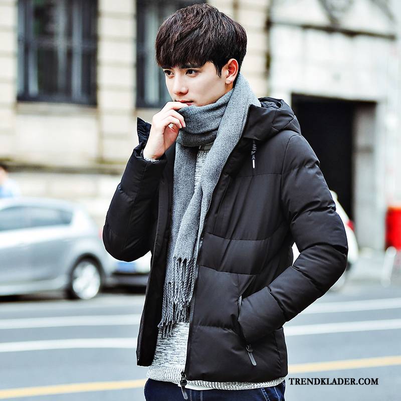 Dunjacka Herr Vinter Tjock Kashmir Kappor Rockar Slim Fit Bomullskläder ...