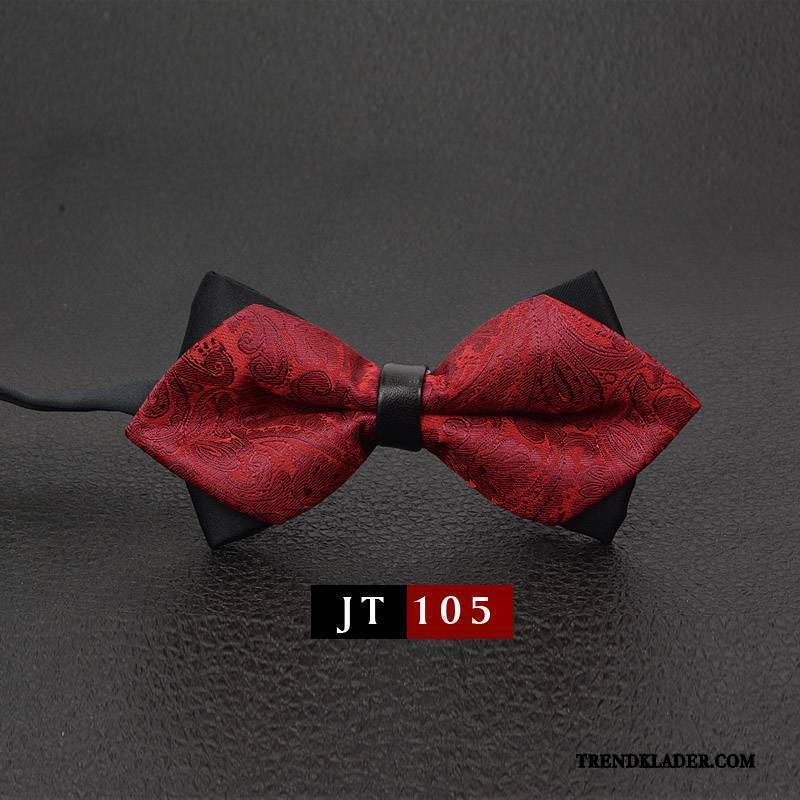 Fluga Herr Dam Groomsmen Brudgum Äktenskap British Purpur Röd Svart Billig