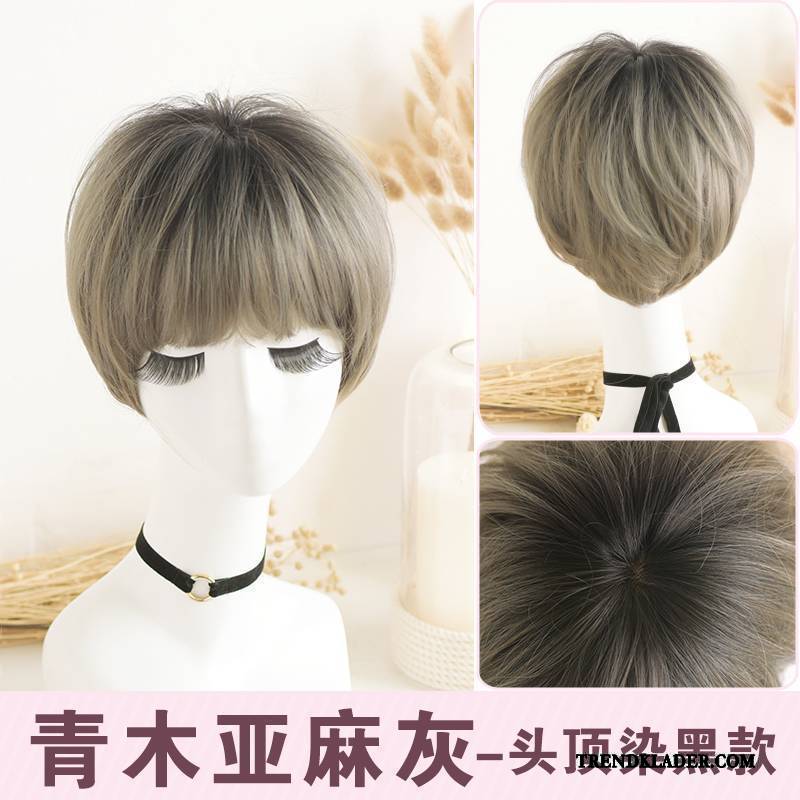 Peruk Dam Kort Naturligt Lugg Student Mode Realistisk Till Brun Röd ...