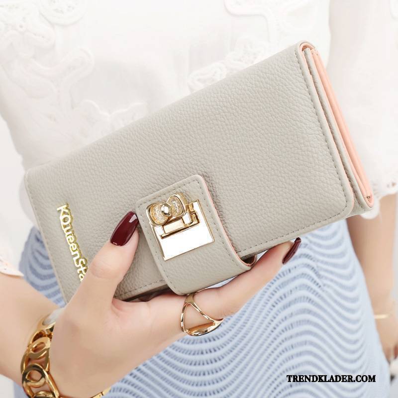 Plånbok Dam Sedelklämma Fluga Spänne Kyla Lång Sektion Liten Himmelsblå Rea