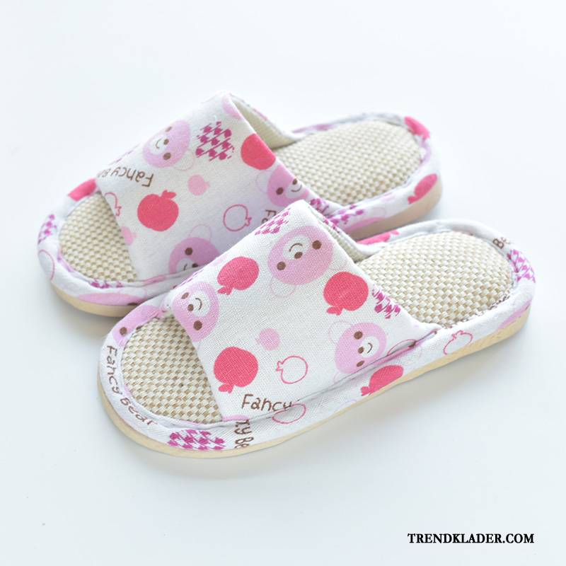 Tofflor Dam Glidskydds Sommar Herr Par Av Bomull Fyra Årstider Beige Online