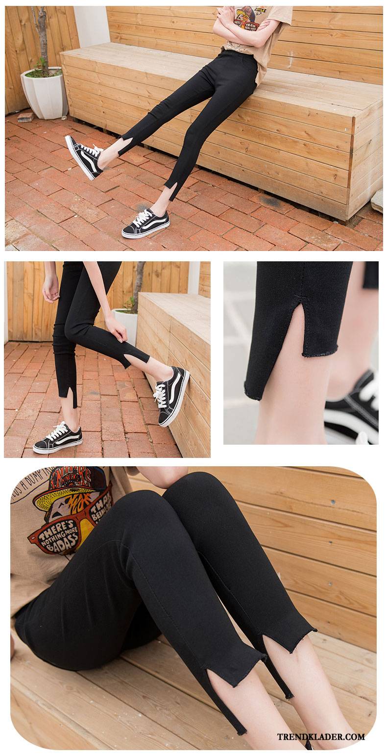 Byxor Dam Leggings Stora Storlekar Höst Stretch Ytterkläder Liten Svart Rea