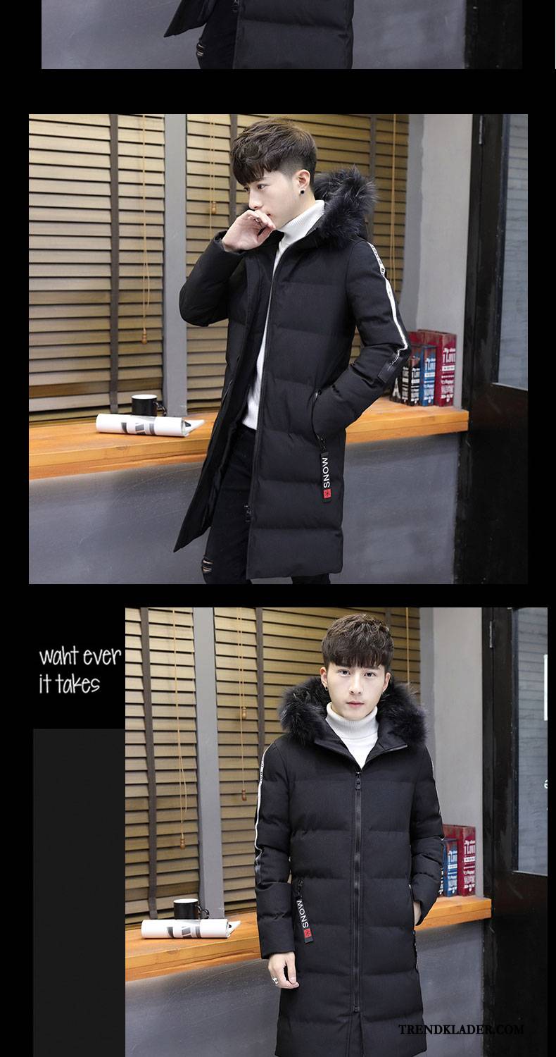 Dunjacka Herr Bomull Jacka Vinter Ny Personlighet Kappor Rockar Slim ...