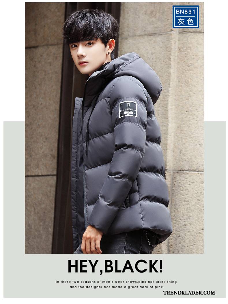 Dunjacka Herr Vinter Tjock Kashmir Kappor Rockar Slim Fit Bomullskläder ...