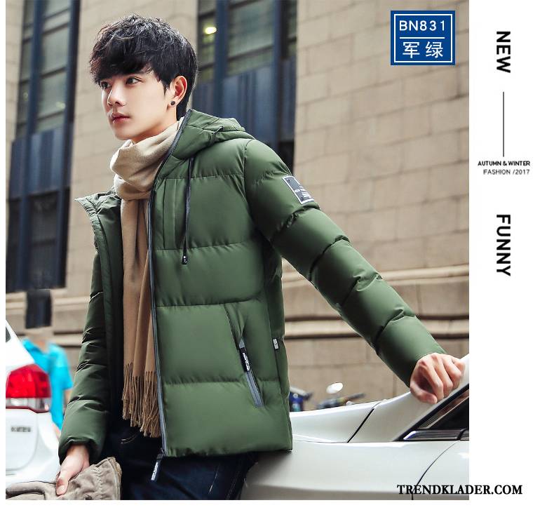 Dunjacka Herr Vinter Tjock Kashmir Kappor Rockar Slim Fit Bomullskläder ...