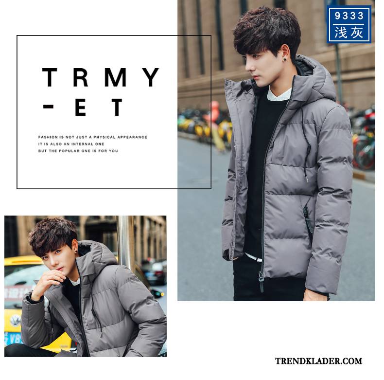 Dunjacka Herr Vinter Tjock Kashmir Kappor Rockar Slim Fit Bomullskläder ...