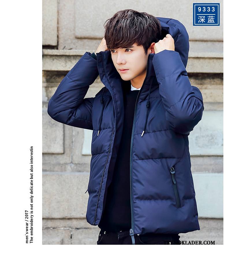 Dunjacka Herr Vinter Tjock Kashmir Kappor Rockar Slim Fit Bomullskläder ...