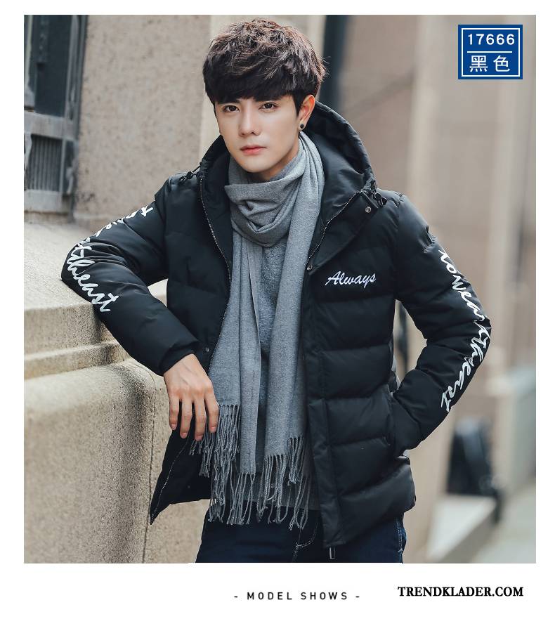 Dunjacka Herr Vinter Tjock Kashmir Kappor Rockar Slim Fit Bomullskläder ...