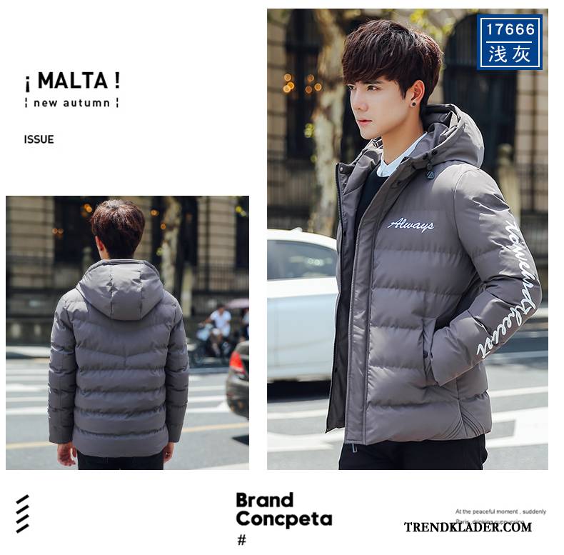 Dunjacka Herr Vinter Tjock Kashmir Kappor Rockar Slim Fit Bomullskläder ...