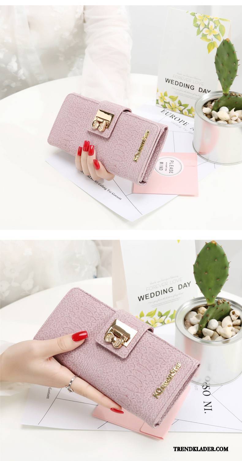 Plånbok Dam Sedelklämma Fluga Spänne Kyla Lång Sektion Liten Himmelsblå Rea