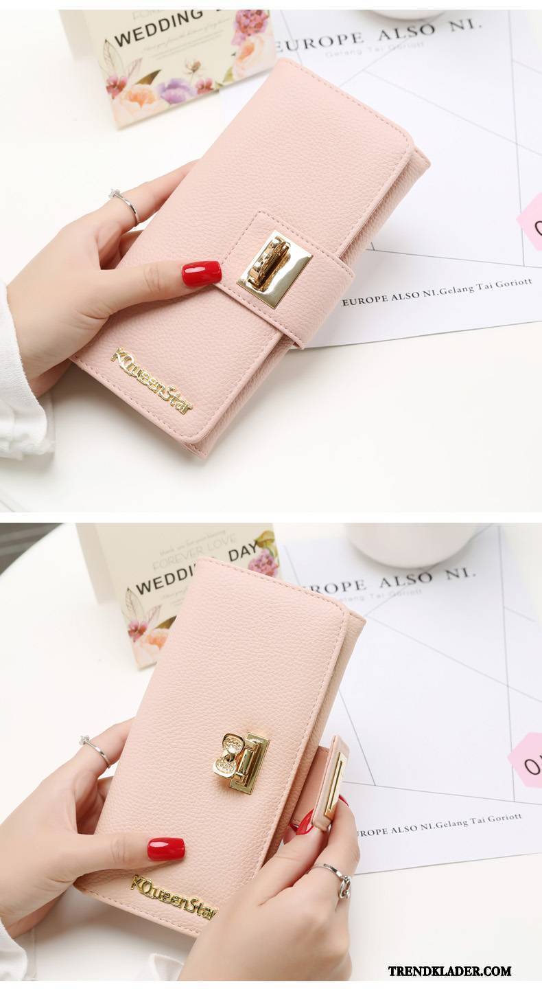 Plånbok Dam Sedelklämma Fluga Spänne Kyla Lång Sektion Liten Himmelsblå Rea