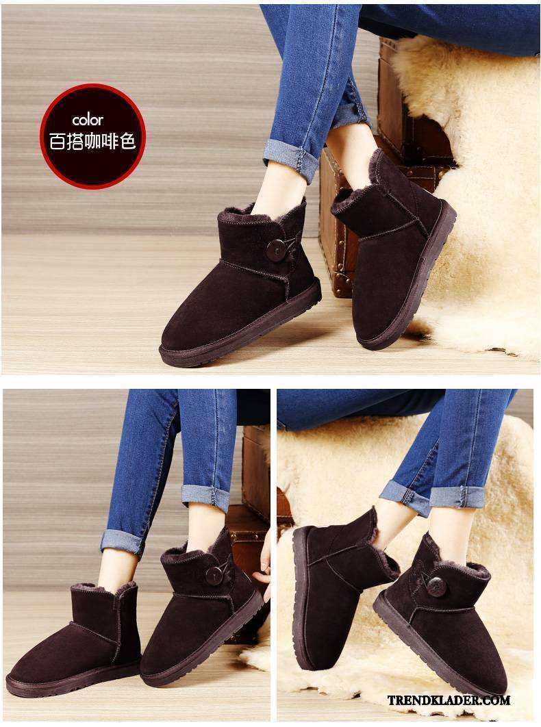 Snörstövletter Dam Skor Tjock Het Vinter Stövlar Student Grå Köpa