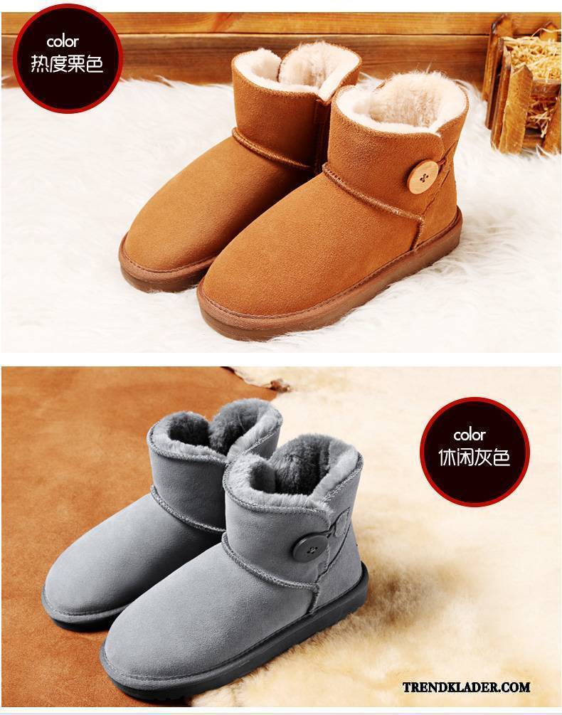 Snörstövletter Dam Skor Tjock Het Vinter Stövlar Student Grå Köpa