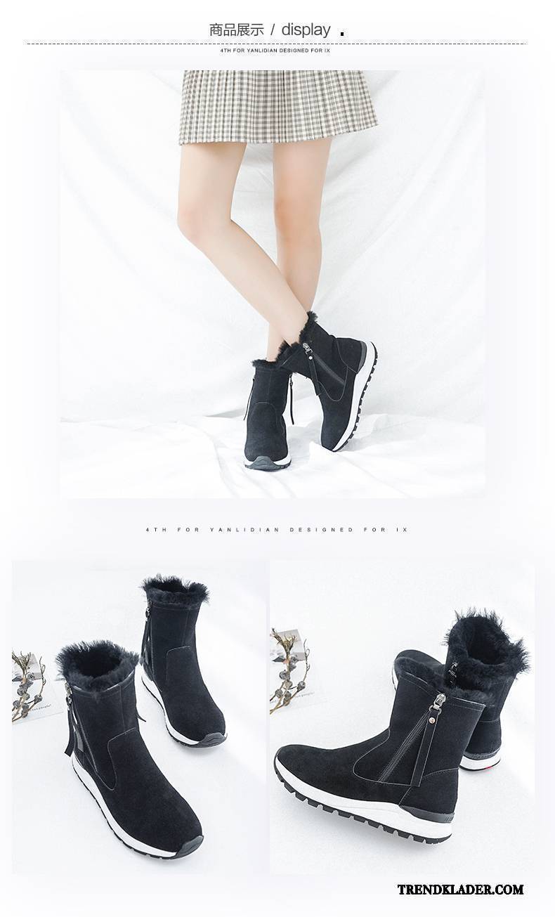 Stövletter Dam Sammet 2018 Skor Snö Stövlar Vinter Allt Matchar Gul Billig