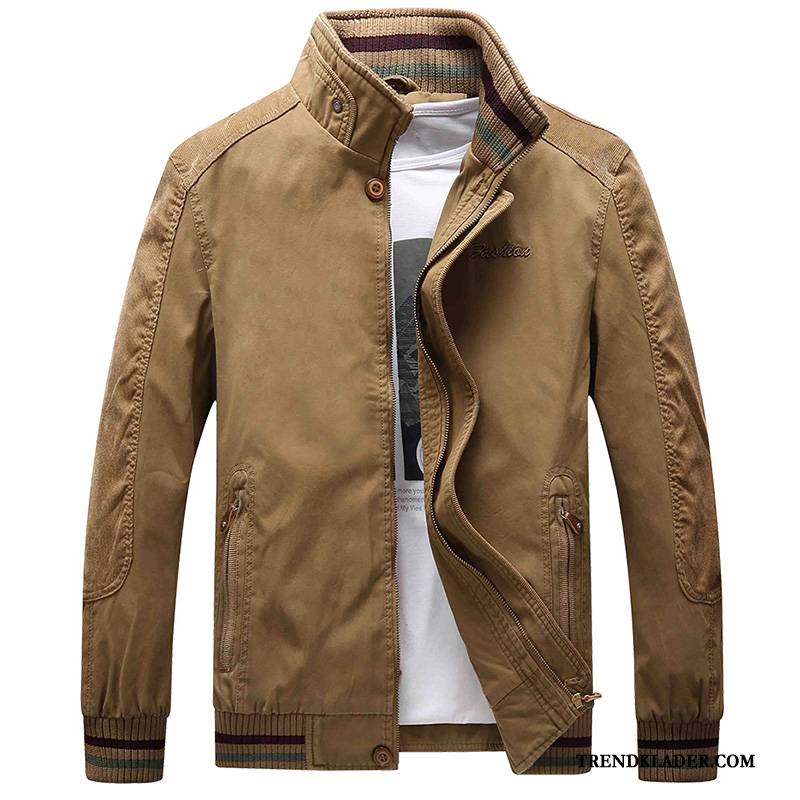 Jacka Herr Cargo Kappor Rockar Vattentät Lösa Mode Vår Grå Billiga