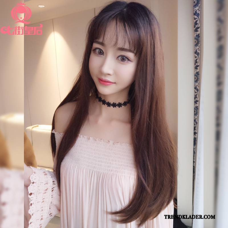 Peruk Dam Fluffy Lång Stor Våg Realistisk Reparera Ansiktet Långt Hår ...