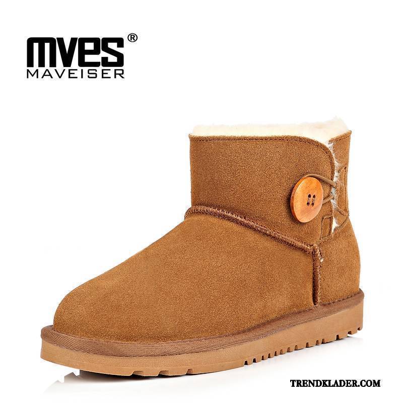 Snörstövletter Dam Båtskor Herr Snö Stövlar Vinter Låg Av Bomull Khaki ...