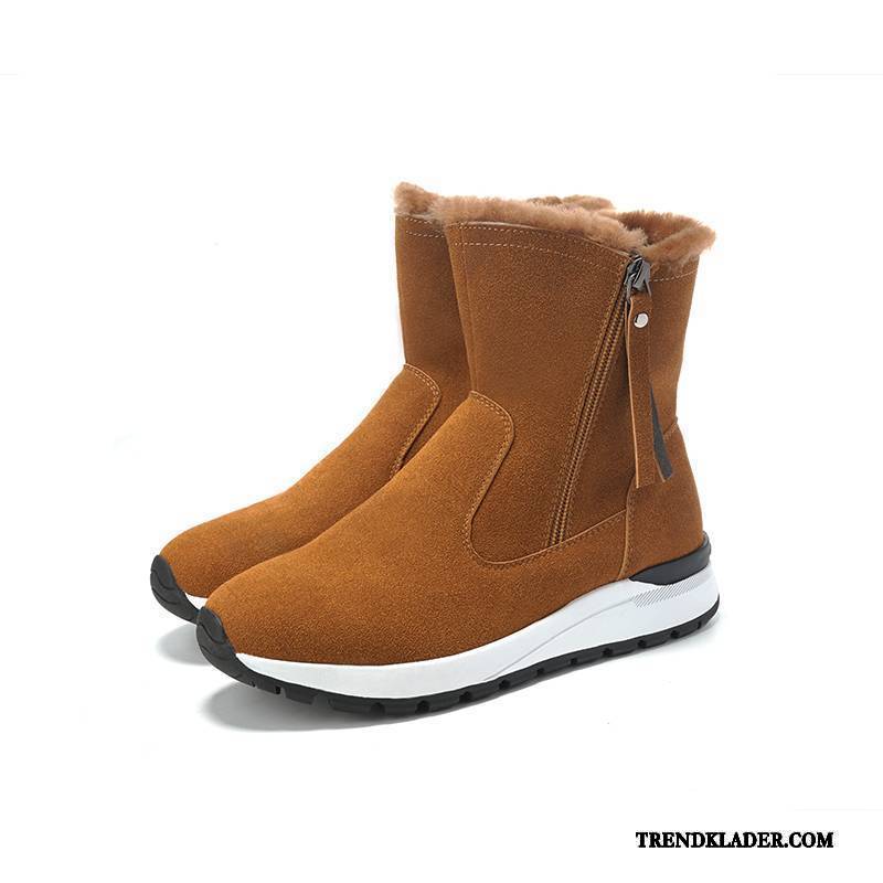 Stövletter Dam Sammet 2018 Skor Snö Stövlar Vinter Allt Matchar Gul Billig