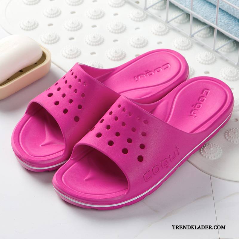 Tofflor Dam Herr Tecknat Sommar Mjuka Inom Glidskydds Röd Butik